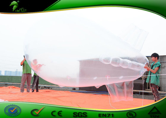 6M Giant Inflatable Transparent Helium Balloon Blimp / Inflatable Airship PVC 0.4mm