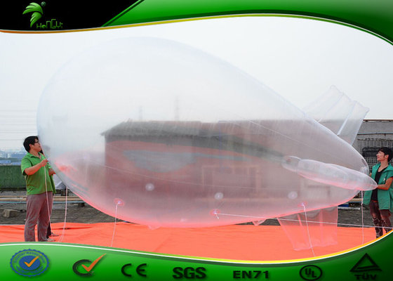 6M Giant Inflatable Transparent Helium Balloon Blimp / Inflatable Airship PVC 0.4mm