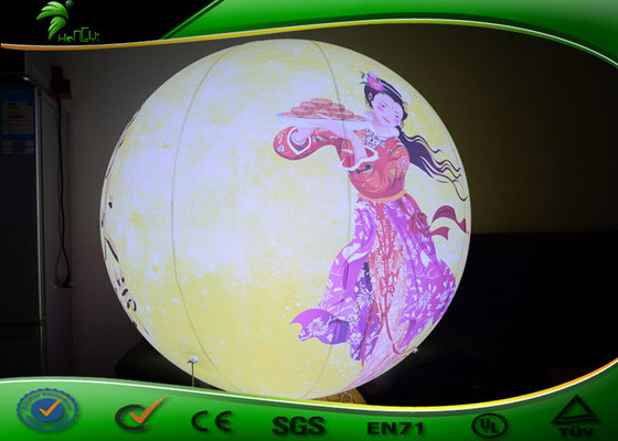 Inflatable Lighting Decoration Moon Shaped Balloon For Mid - Autumn Festival