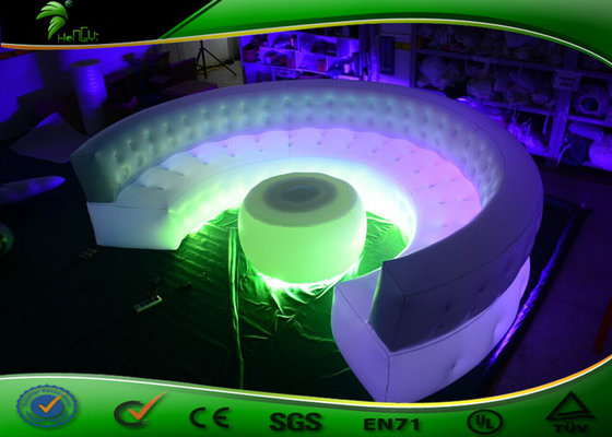 Customized LED Inflatable Furniture PVC Sofa / Inflatable Sofa With Table