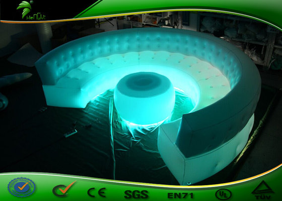 Customized LED Inflatable Furniture PVC Sofa / Inflatable Sofa With Table