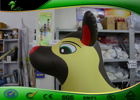 PVC 0.4mm Yellow Inflatable Cartoon Characters Inflatable Husky Dog For Party
