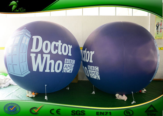 Blue Color PVC Inflatable Advertising Balloon / Inflatable Helium Balloon For Promotion