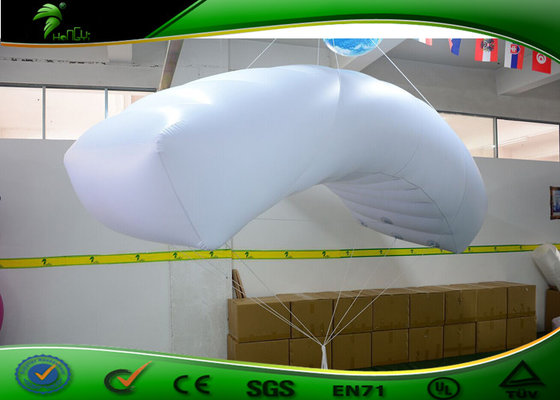 3M PVC 0.18 Inflatable Air Dancers White Parachute Shapes Model For Advertising
