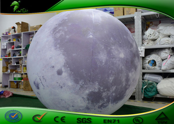 LED Inflatable Planet 2M Moon Shape Inflatable Light Balloon Giant Helium Sphere