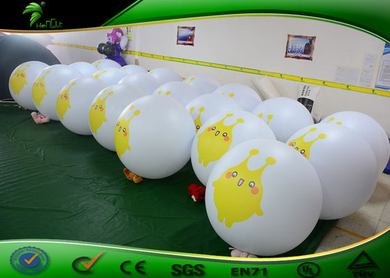 White Cute Cartoon Inflatable Helium Advertising Balloons Durable 0.18mm PVC