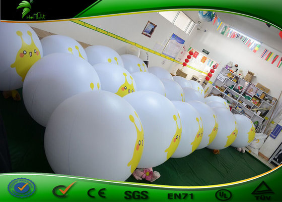 White Cute Cartoon Inflatable Helium Advertising Balloons Durable 0.18mm PVC