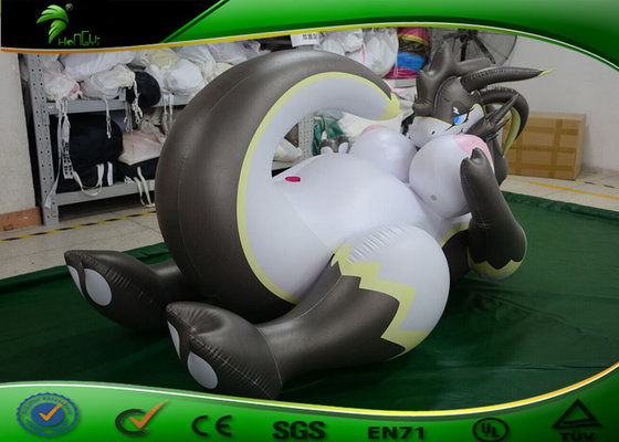Black / White Lying Dragon Inflatable Sex Cartoon Toys With Digital Printing