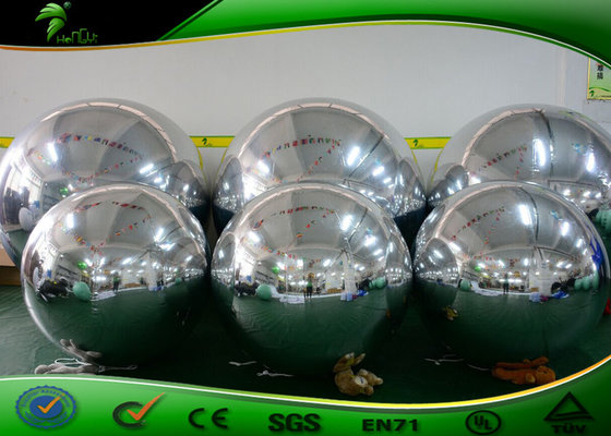 Silver reflective Inflatable Advertising Balloons / Mirror Balloon For Decoration