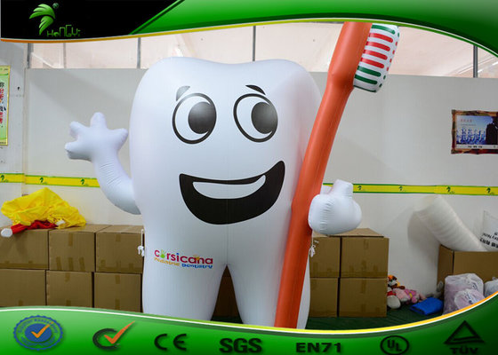 Promotion 2.3 M Height Inflatable Shapes / Inflatable Tooth With ToothBrush