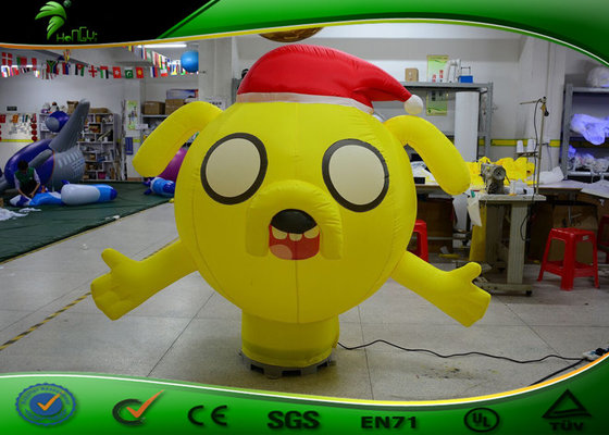 Customized Christmas Decoration Inflatable Dogs / Yellow Dog Toys With Blower