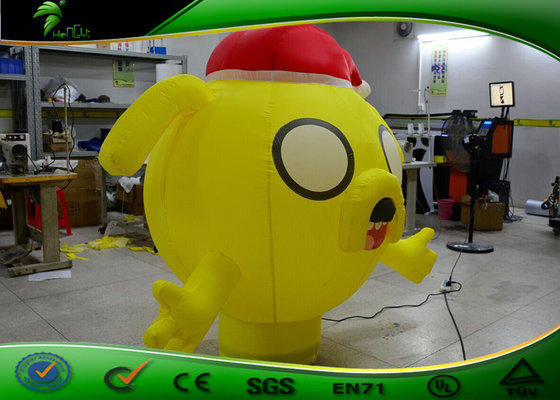Customized Christmas Decoration Inflatable Dogs / Yellow Dog Toys With Blower