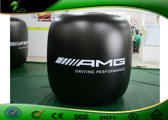Blue Cube Inflatable Advertising Balloons Custom Logo Printing For Adults Playing