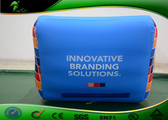 Waterproof Blue Inflatable Sofa Brand Printed PVC Model Inflatable Sofa Chair