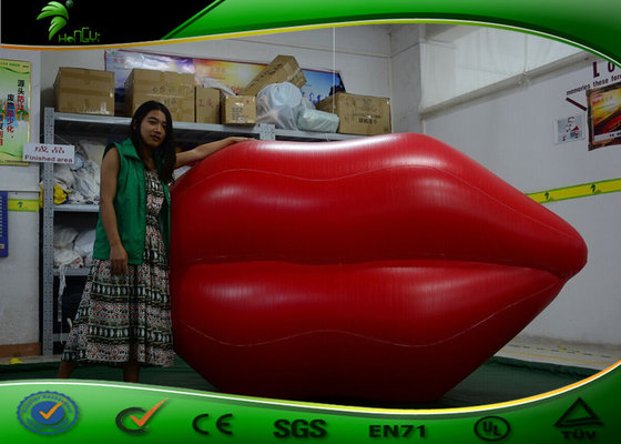 PVC Inflatable Red Lips Shape Model / Inflatable Lip Balloon For Display