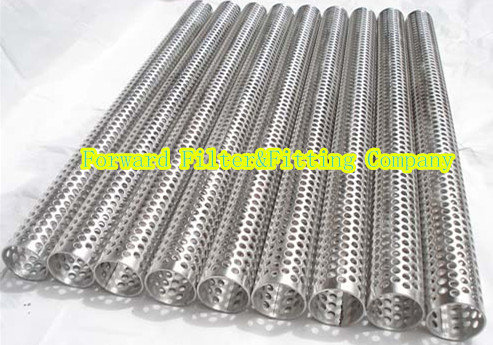 Custom Round Perforated Stainless Steel Pipe With Longitudinal Seam , Filter Support
