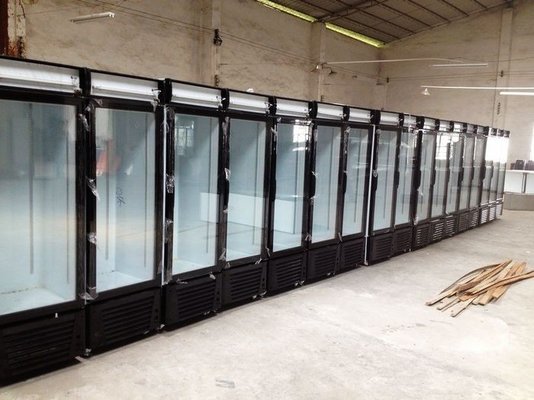 Hight の有効な圧縮機 1 のドアの直立した表示フリーザー、プラスチック上塗を施してある鋼鉄