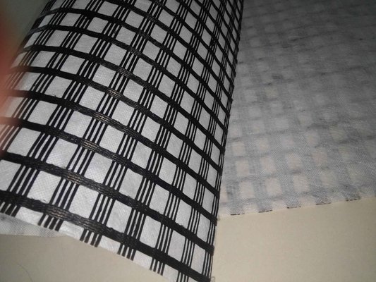Multi Layers Geocomposite Geogrid Fibreglass / Plastic / Polyester Material
