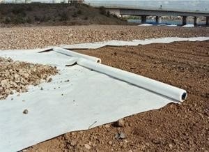 Polyester / Polypropylene Nonwoven Geotextile Fabric , Soil Separation Fabric