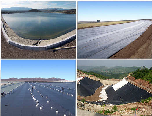 Anti UV Geomembrane Pond Liner , Plastic Landfills / Fish Ponds Liners