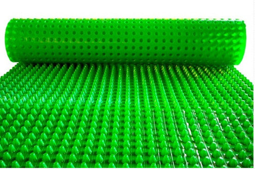 Foundation Wall Dimpled Drainage Board , Dimpled Plastic Sheet Membrane