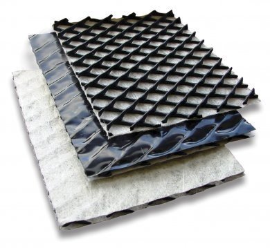 White Color Geocomposite Drainage System Net With Two Sides Non - Woven Geotextile