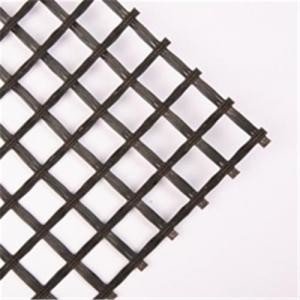 Black Fiberglass Geogrid Geosynthetic Materials 80KN/M For Retaining Wall