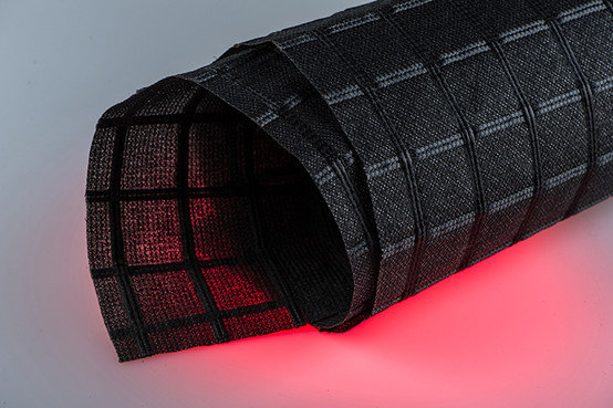 Polyester / Fiberglass Geogrid Stitched Composite Geotextile With Nonwoven Geotextile