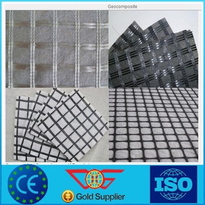 Knitted Suture Geogrid Composite Non Woven Geotextile For Asphalt Pavement Reinforcement