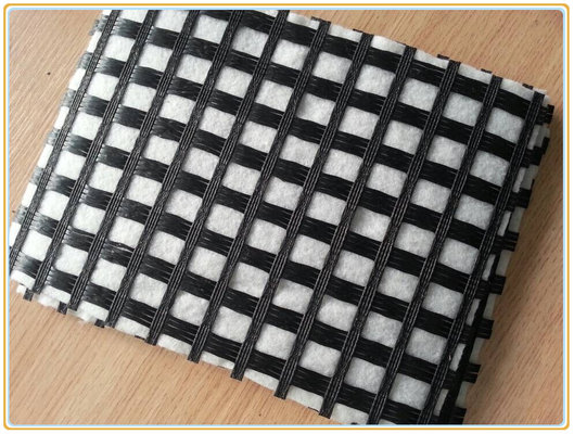 Geocomposite PET / Fiberglass Geogrid Ascension With Geotextile Composite Geogrid