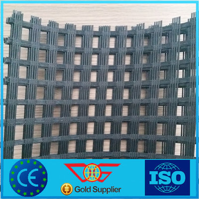 Agriculture Poly Grid Warp Knitted Polyester Geogrid Of Biaxial / Uniaxial 30 - 200 Kn