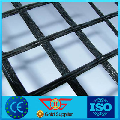 Agriculture Poly Grid Warp Knitted Polyester Geogrid Of Biaxial / Uniaxial 30 - 200 Kn
