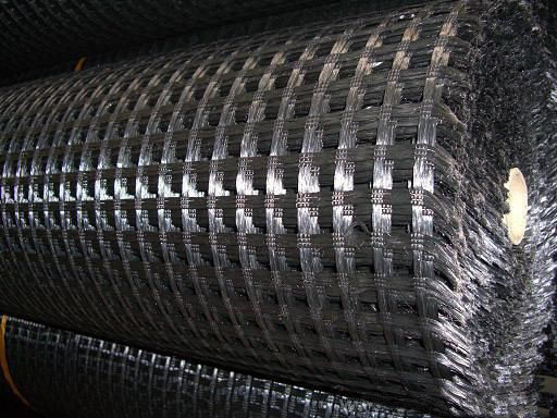 Polyester / PET Asphalt Reinforcement Biaxial Geogrid , Asphalt Road Reinforcement Layers