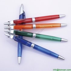 China plastic ball pen,clear barrel gift advertising pen,printed logo pen from zhejiang province supplier