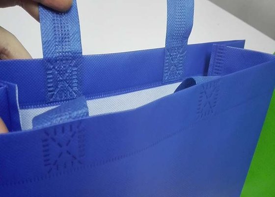 Recyclable biodegradable зеленая/голубая Non-сплетенная хозяйственная сумка для супермаркета