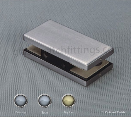 Double Connector Glass Door Fittings SSS Finish 2 Holes Design For Glass To Wall