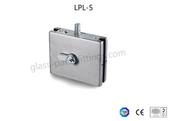 Square Shape Glass Door Floor Lock , Stainless Steel Patch Fittings 98×83×28mm Size