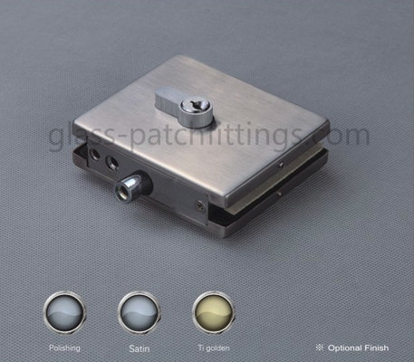Square Shape Glass Door Floor Lock , Stainless Steel Patch Fittings 98×83×28mm Size