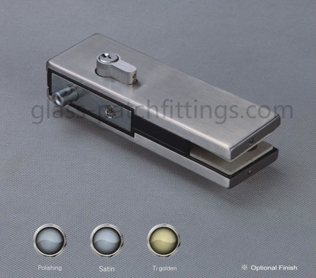 Edge Smooth Frameless Glass Door Locks , Patch Fitting Lock With Brass Cylinder Key