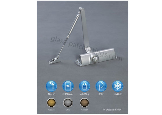High Safety Hydraulic Door Closer Aluminum Alloy Materials 180° Max Open Angle