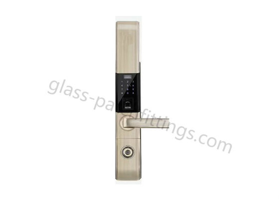 Solid Copper Home Fingerprint Lock , Smart Card Door Lock Virtual Bit Password