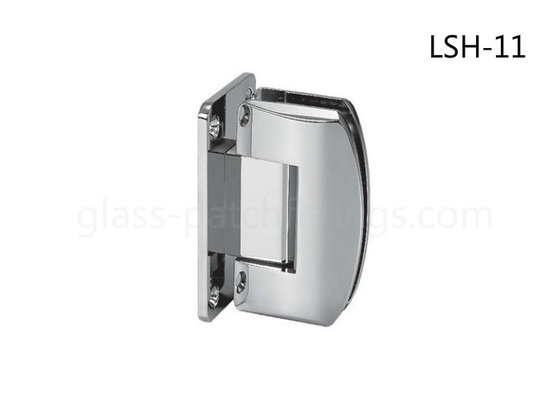 Curve Brass Glass Shower Door Hinges Hardware L Shaped With Gaskets Preventing Glass Damage