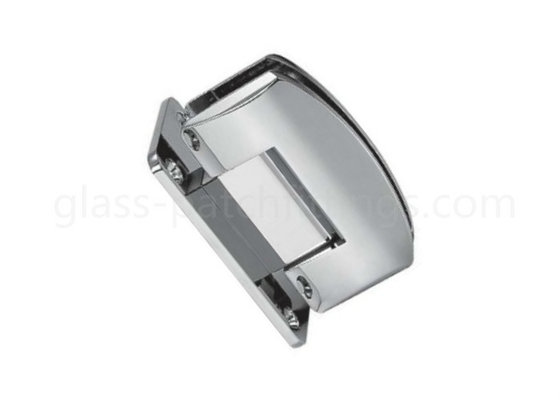 Curve Brass Glass Shower Door Hinges Hardware L Shaped With Gaskets Preventing Glass Damage