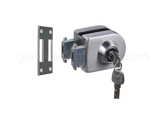 Sliding Sturdy Glass Door Lock Chrome Polished Finish Brass Cylinder Material