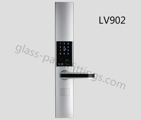 Auto Slide Cover Smart Entry Door Locks 300PCS Fingerprint Capacity Silver Color