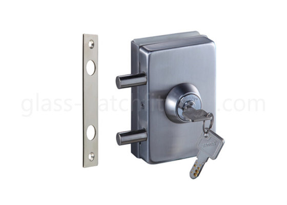 Brass Cylinder Frameless Door Lock Polished Finish Single Side Key Door Lock