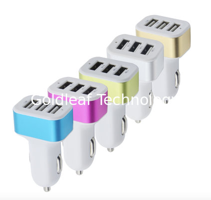 Shenzhen factory supply Aluminium frame 3 USB car charger phone tablet chargers