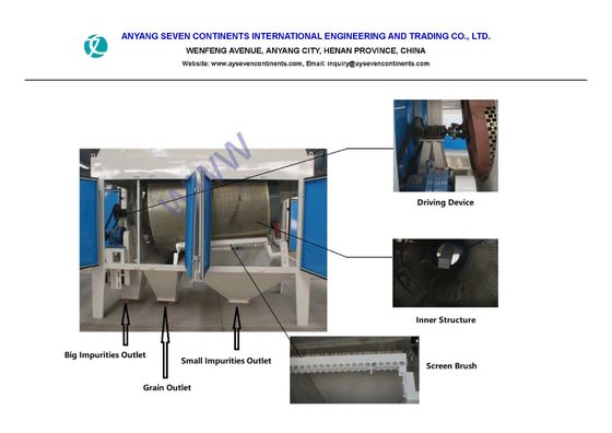 Wheat and Corn Pre-cleaning Rotary Drum Separator