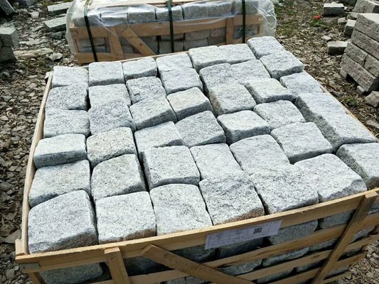 Grey Granite Cube Natural Limestone Tile Corrosion Resistant Design