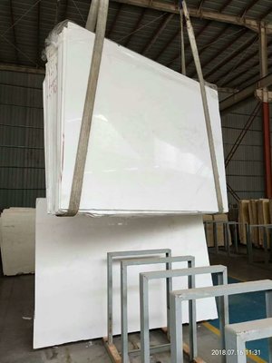White Polished Marble Floor Tiles No Radiation CE Certification